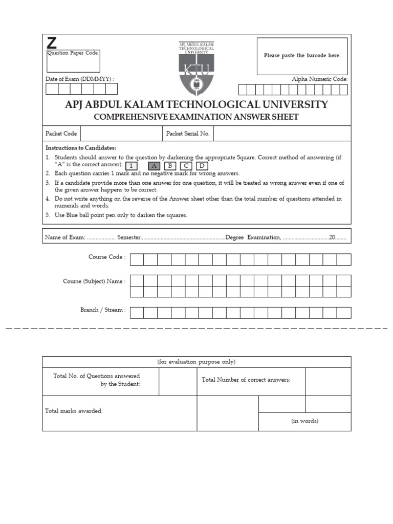 APJ - COMPREHENSIVE EXAMINATION ANSWER SHEET 2022.12.01 - Facing Sheet ...