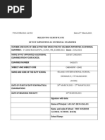 CBSE AISSCE 2020 Relieving Certificate | PDF