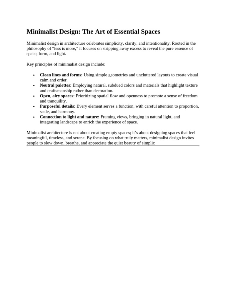 Minimalist Design Principles Explained | PDF