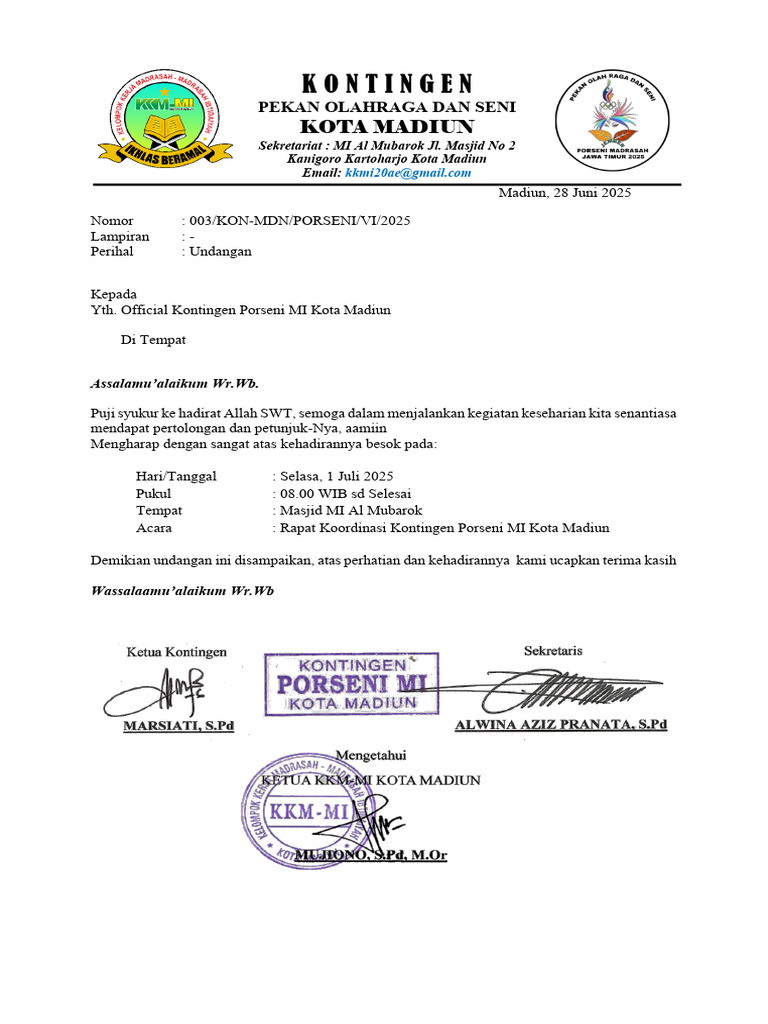 Undangan Rakor Official | PDF