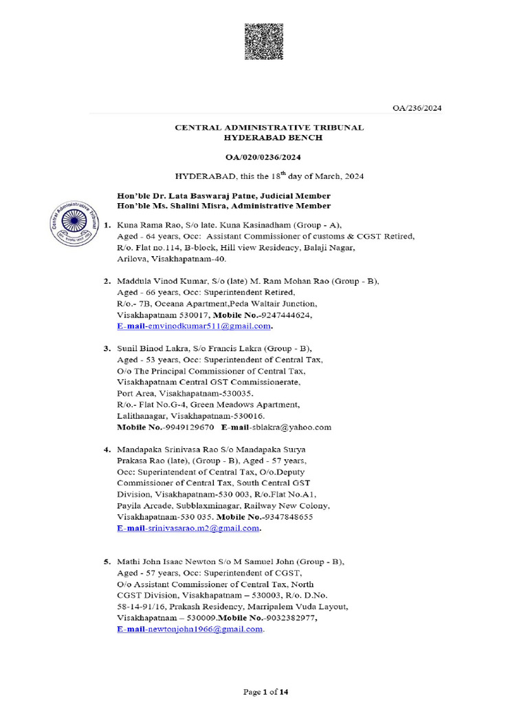 Administrativ: Aged Commissionerate | PDF