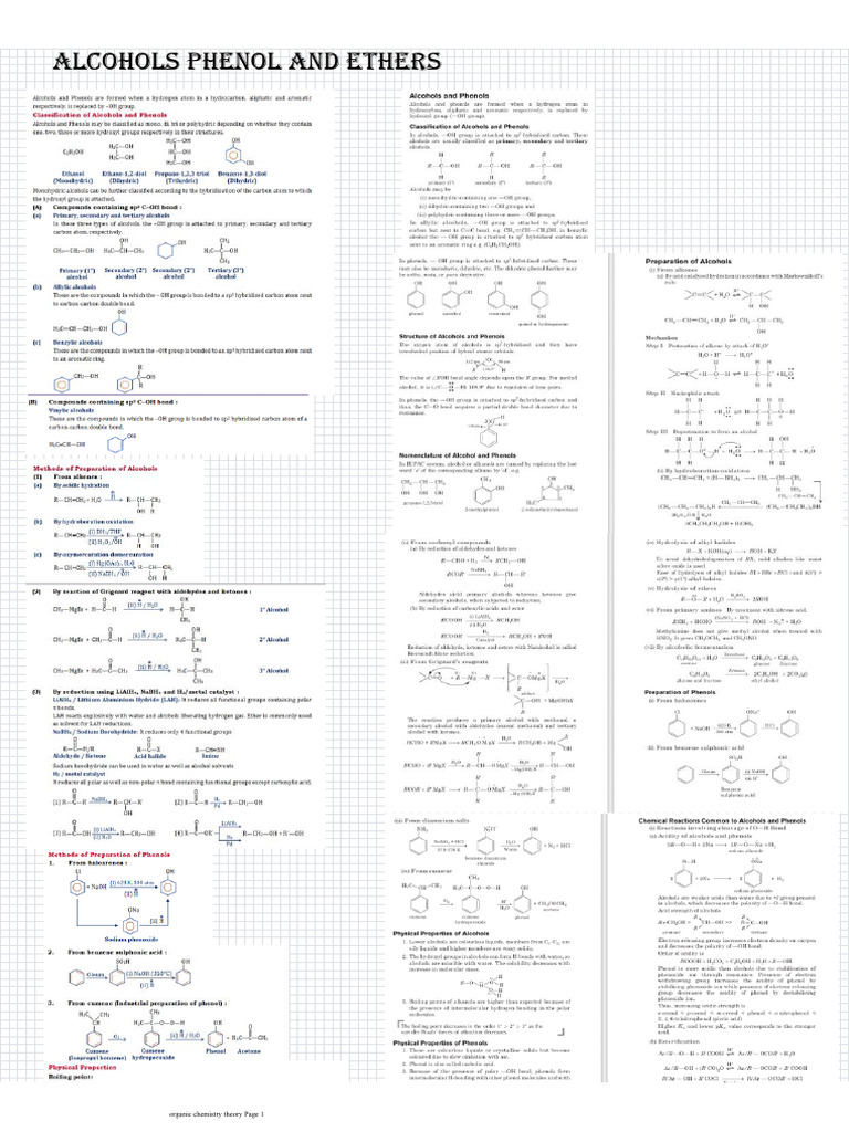Alcohols Phenol and Ethers | PDF