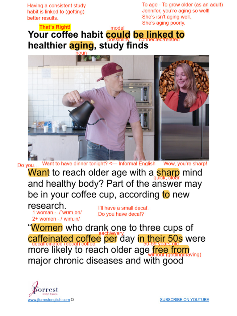Coffee & Aging News Review by JForrest English | PDF