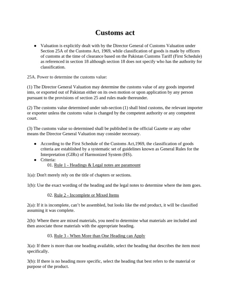 Pakistan Customs Act Overview 2025-26 | PDF | Justice | Crime & Violence