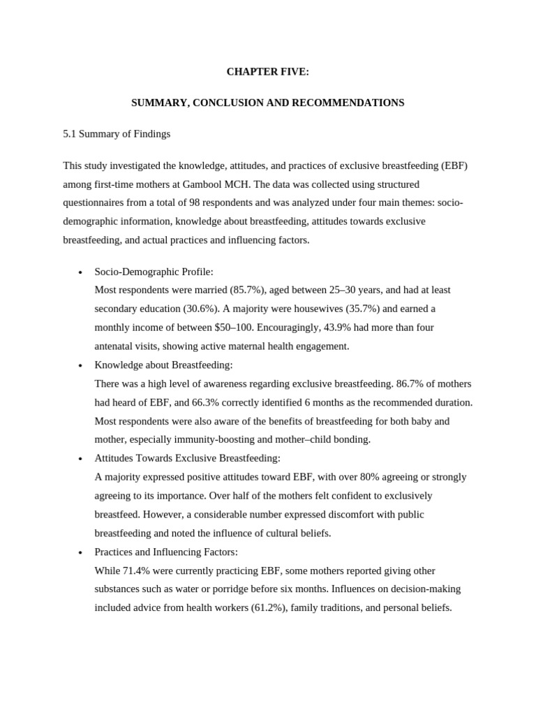 CHAPTER FIVE Fatima Update | PDF | Breastfeeding | Mother