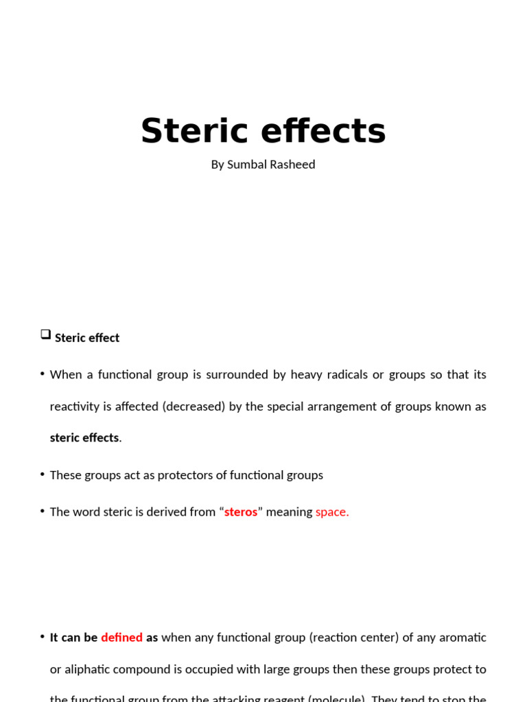 Steric Effects | PDF