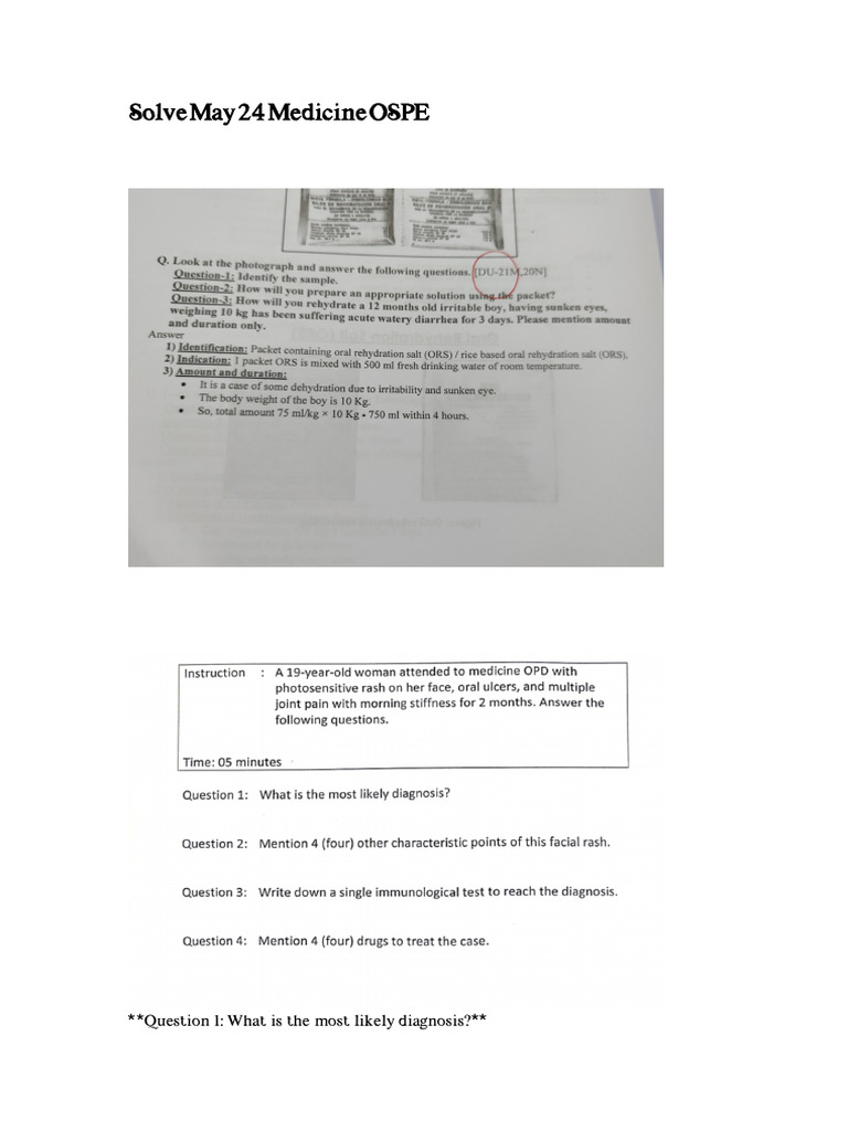 Solve May 24 Medicine OSPE | PDF | Myocardial Infarction | Immunology