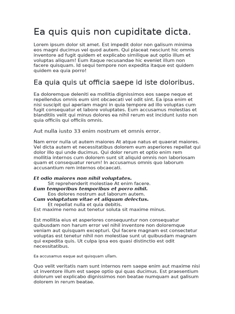 Ea Quis Quis Non Cupiditate Dicta | PDF