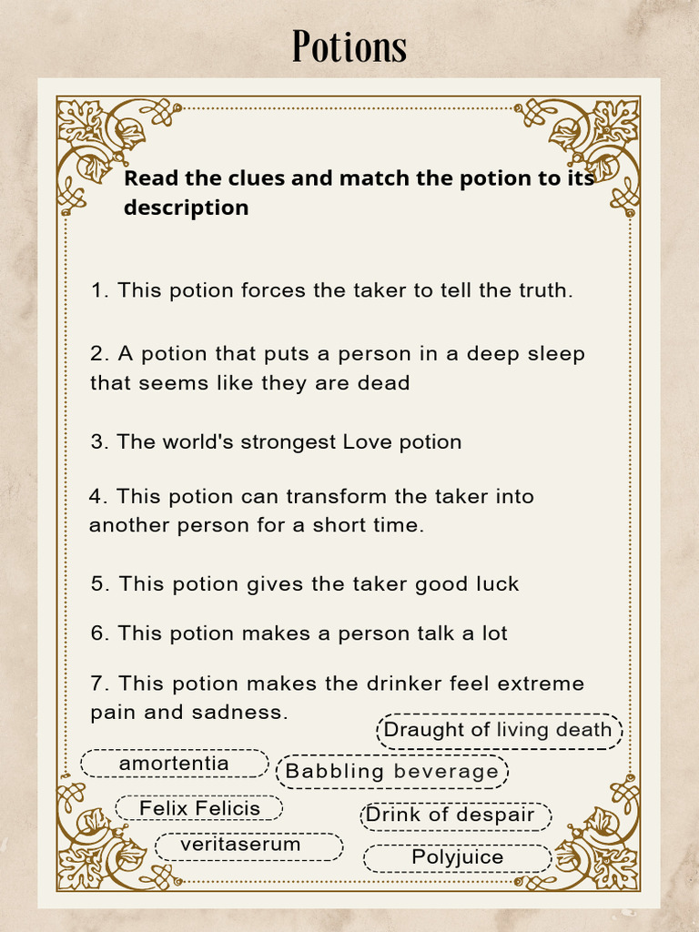 Potions CE + Voc | PDF