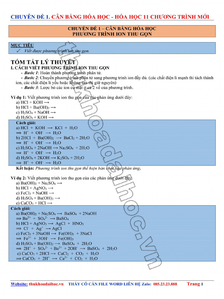 Phuong Trinh Ion Thu Gon | PDF