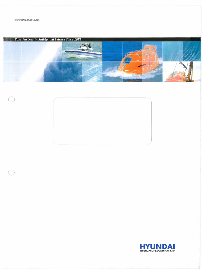 Hyundai HDFL740F Lifeboat Specifications | PDF | Rudder | Boats