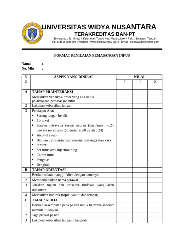 Panduan Pemasangan Infus Kemenkes | PDF