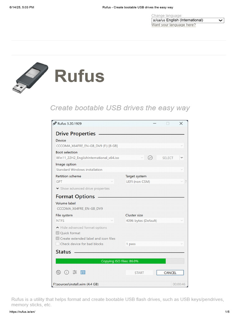 Rufus - Create Bootable USB Drives The Easy Way | PDF | Usb Flash Drive | Booting