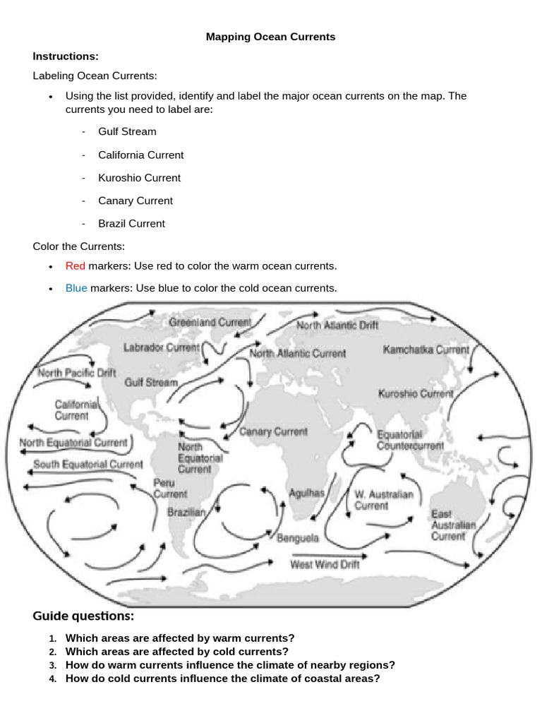 Ocean Currents Activity | PDF