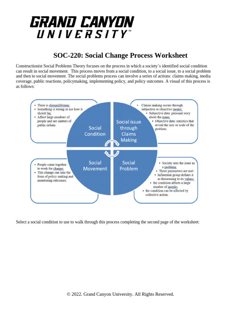 Social Change Process Worksheet | PDF | Substance Abuse | Alcoholism