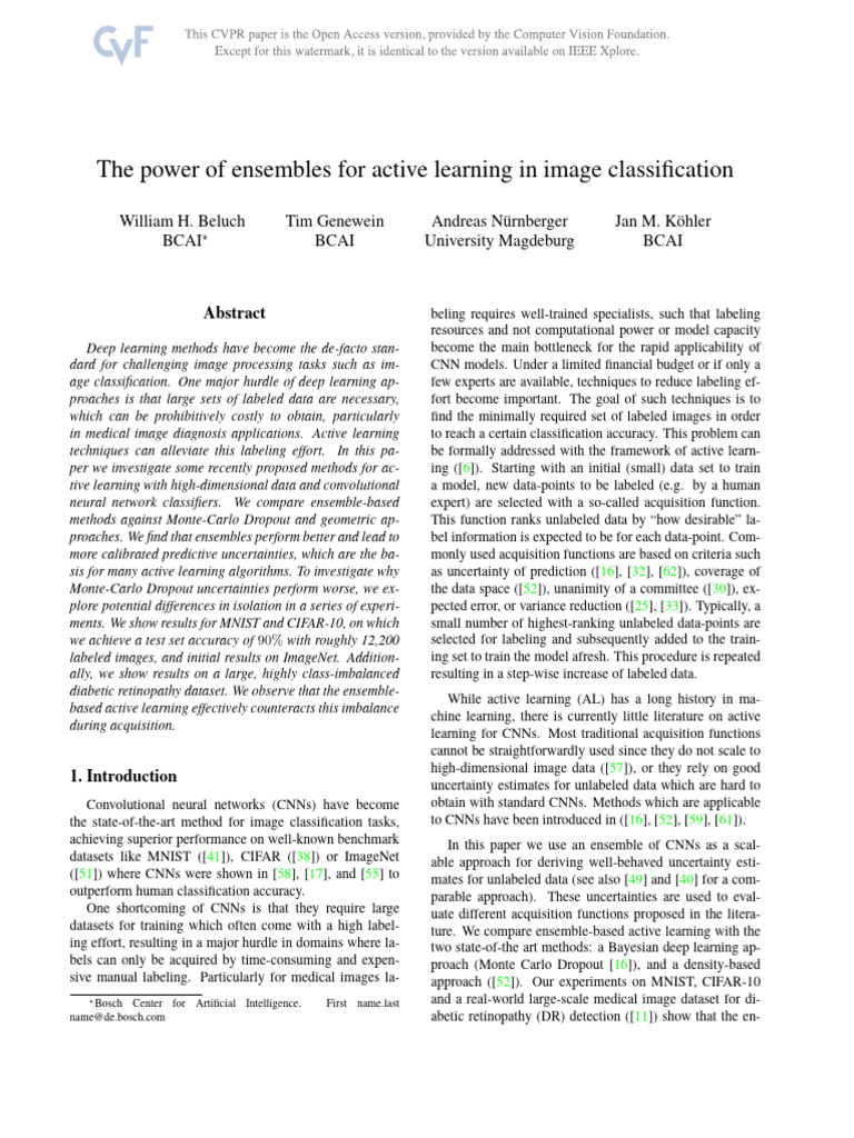 Beluch The Power of CVPR 2018 Paper | PDF | Deep Learning | Mean Squared Error