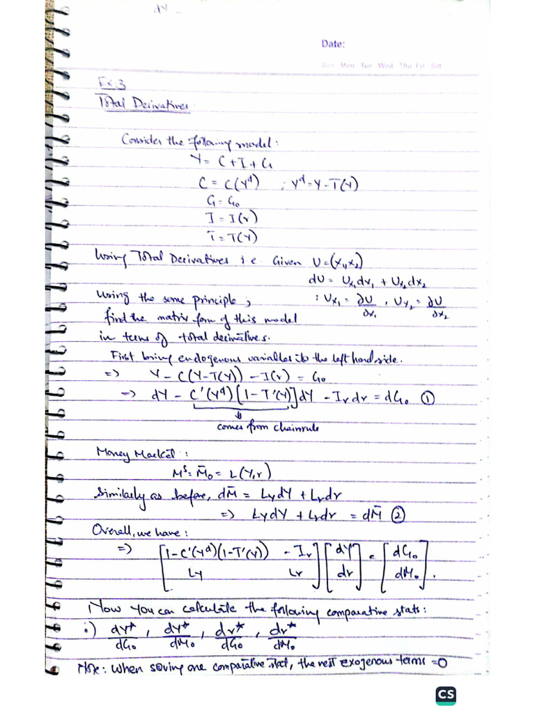 Cramers Rule and Total Derivatives | PDF