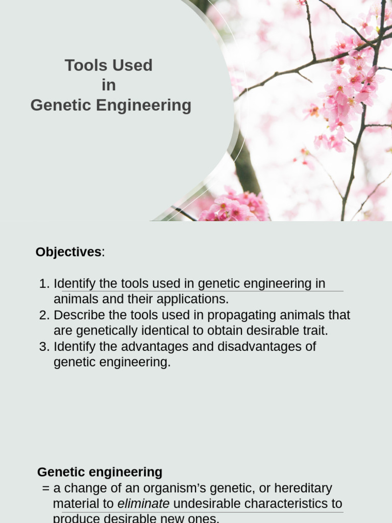 Genetic Engineering Tools and Techniques | PDF | Genetics | Polymerase ...