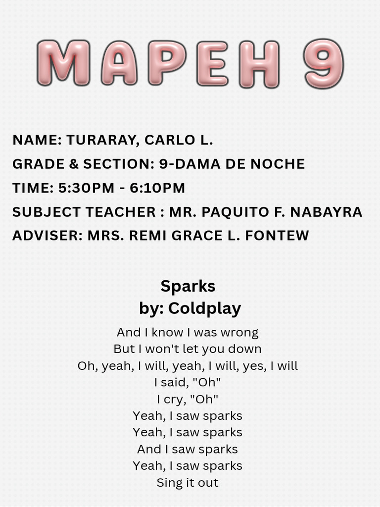 Light Grey and Salmon Journal and Doodle Core MAPEH Lesson Poster ...