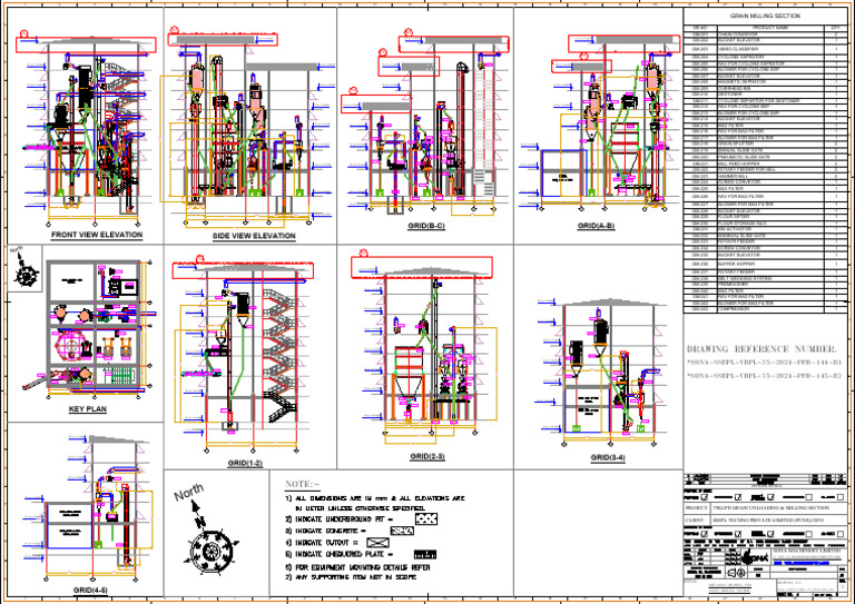 Grain Milling System Elevation Drawing | PDF