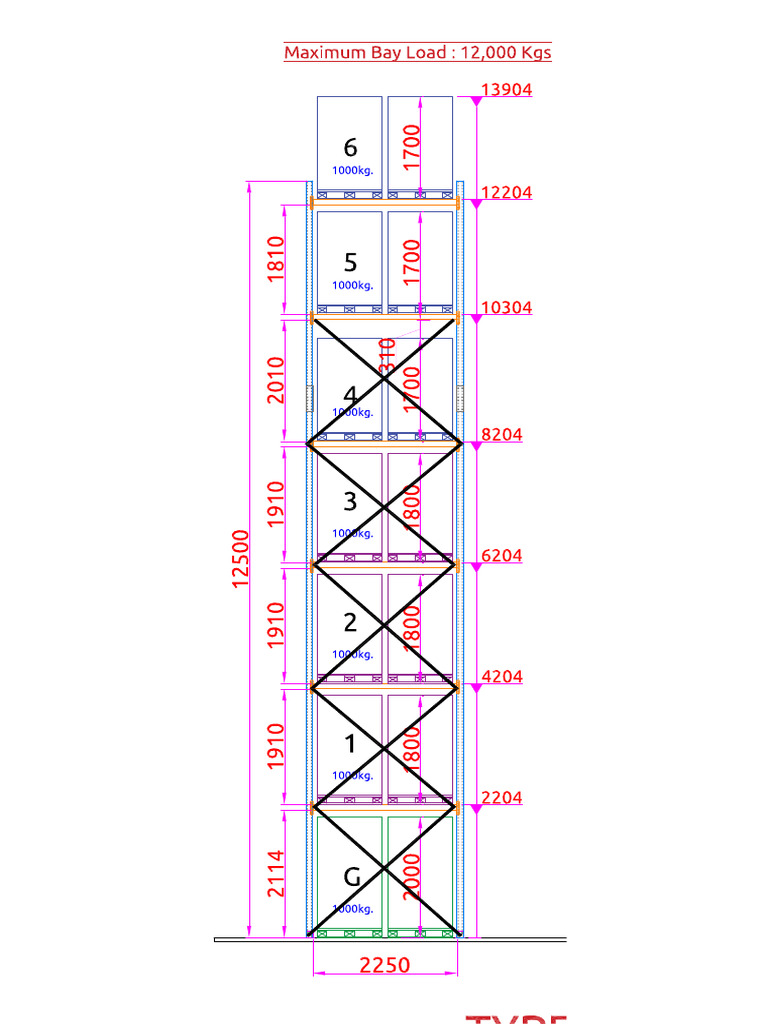 Option 2250 - Type D Bracing Front View | PDF