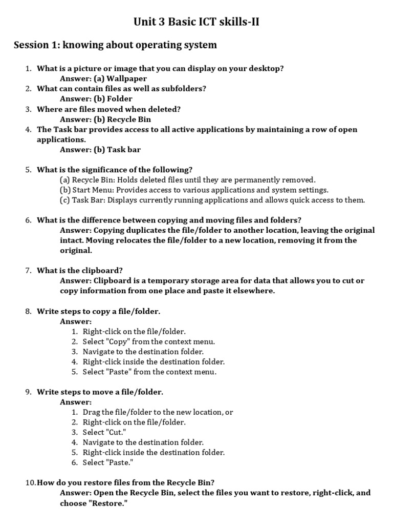 Class 10 Unit 3 Basic ICT Skills-II | PDF | Antivirus Software | Computer File