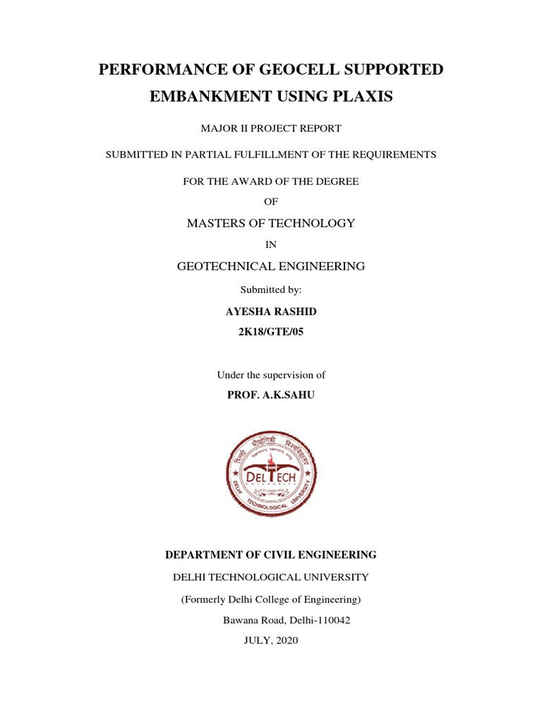 Geocell Embankment Performance in PLAXIS | PDF | Strength Of Materials ...