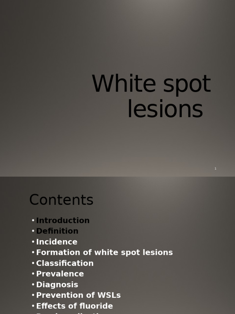 Understanding White Spot Lesions | PDF | Human Tooth | Tooth Enamel