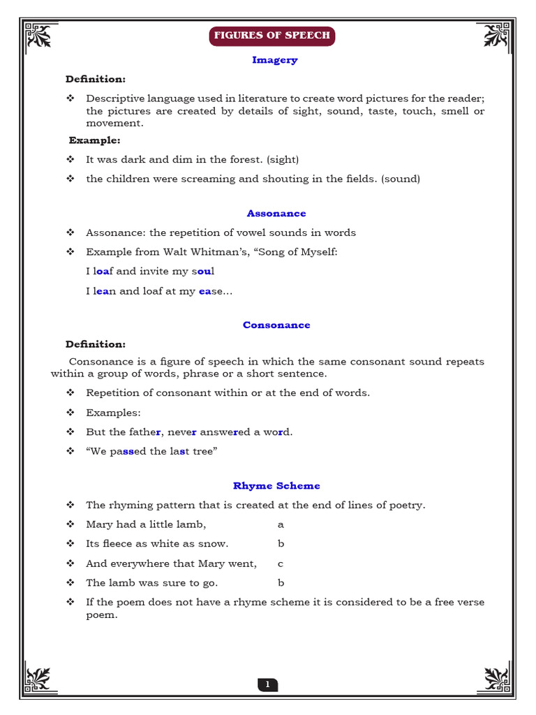 Figures of Speech in Poetry | PDF | Poetry | Rhyme