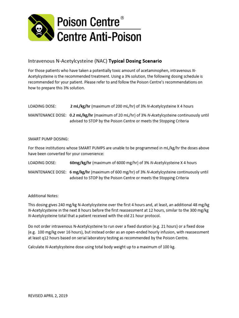 Nac Typical Dosing Scenario | PDF