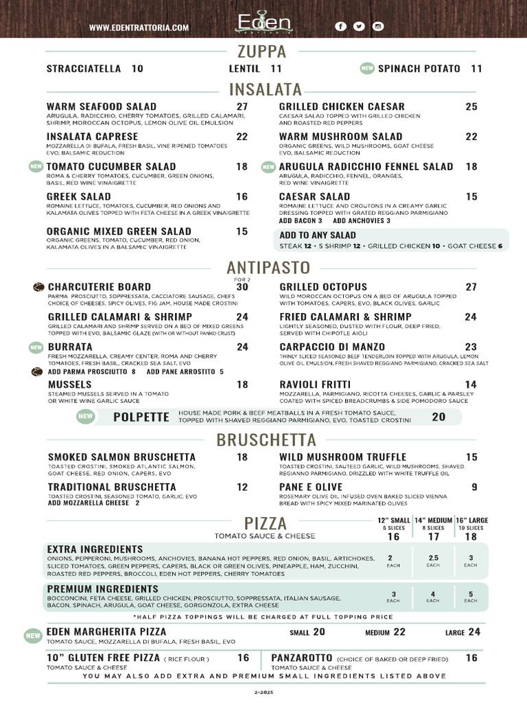 Eden Menu Feb2025 Final | PDF