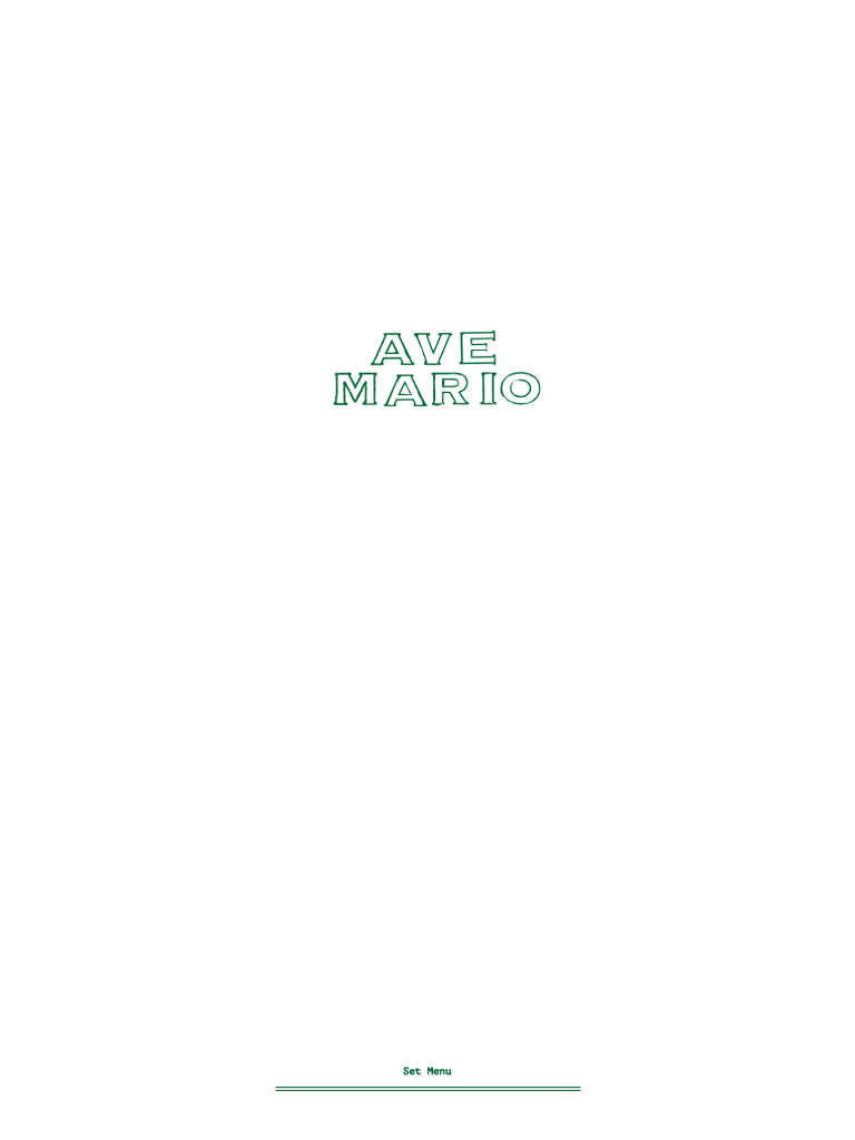 Ave Mario Set Menu Overview | PDF | Mozzarella | Foods