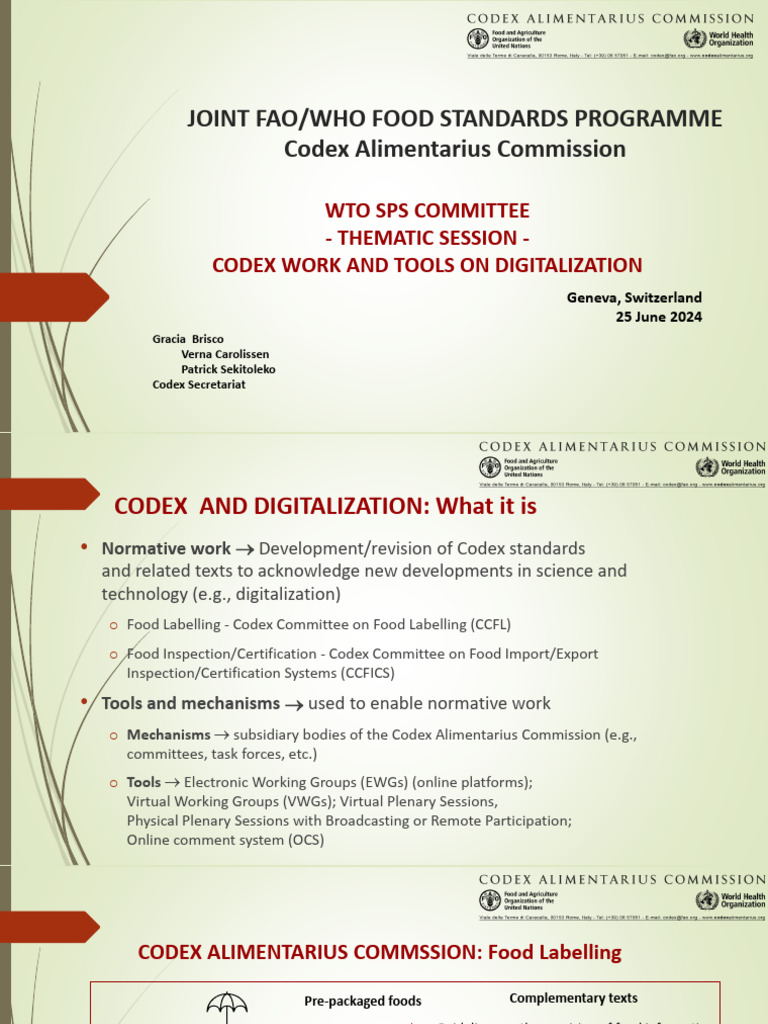 Codex Alimentarius Digitalization Insights | PDF | Food Safety
