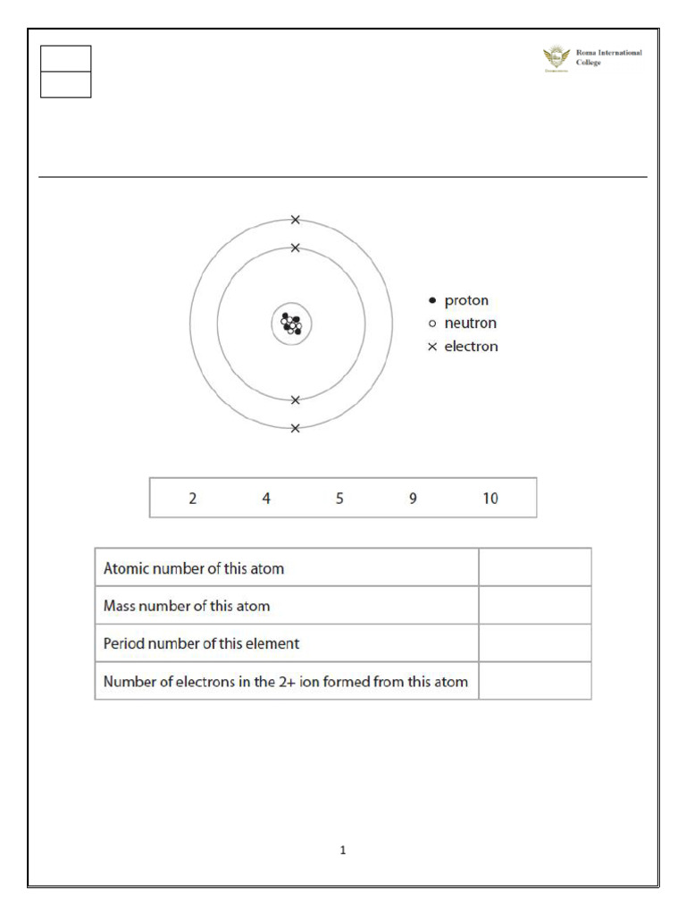 Chapter 1.a, 1b, 1c, 1d Quiz | PDF | Chemical Elements | Atoms