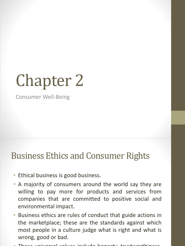 Chapter 2 Consumer Well Being | PDF | Business Ethics | Business