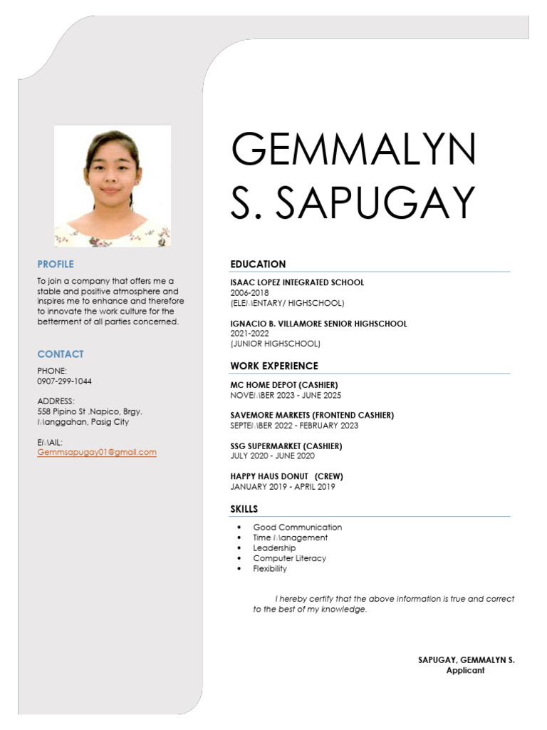 GEMMALYN S - Gemm Sapugay | PDF
