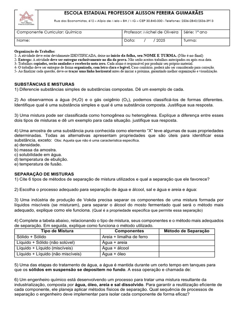 Lista de Exercicio -2B | PDF | Átomos | Elétron