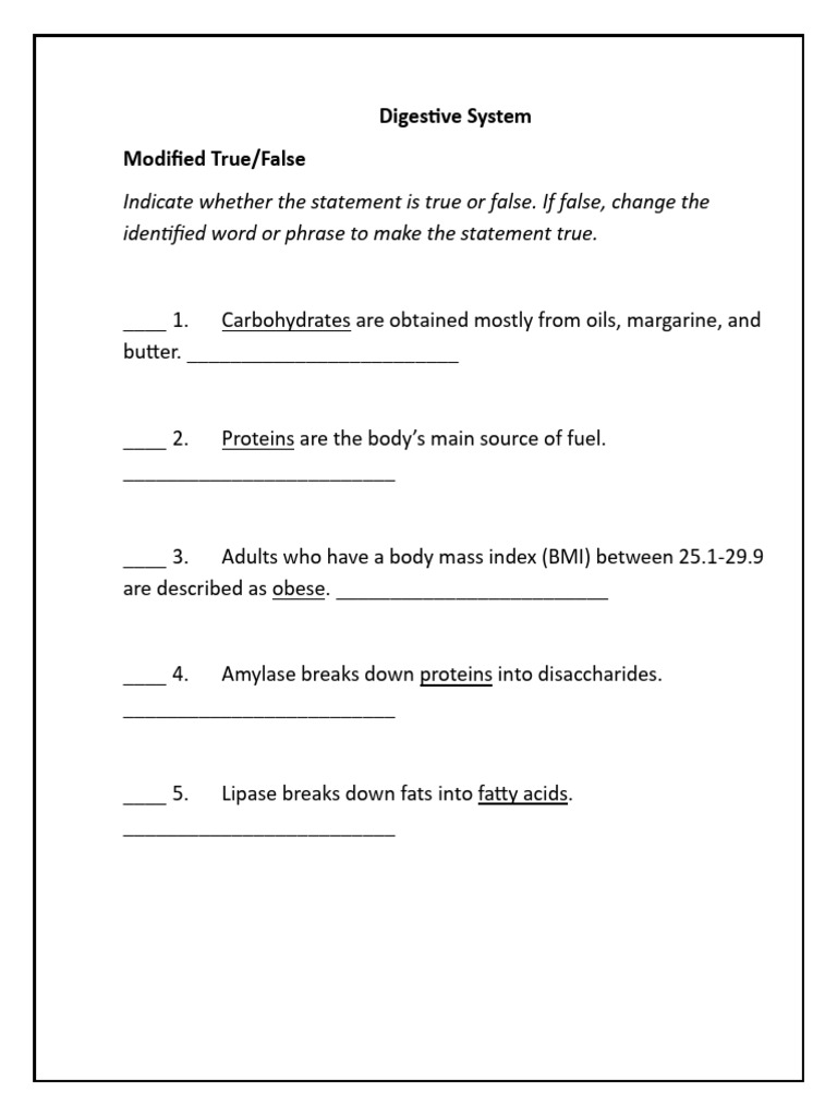 Indicate Whether The Statement Is True or False. If False, Change The ...