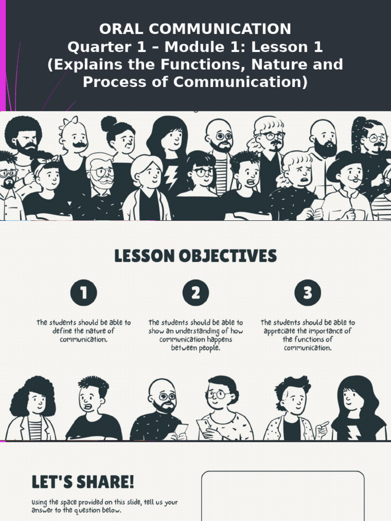 Oral Communication Lesson 1 Module 1 | PDF | Communication | Nonverbal Communication