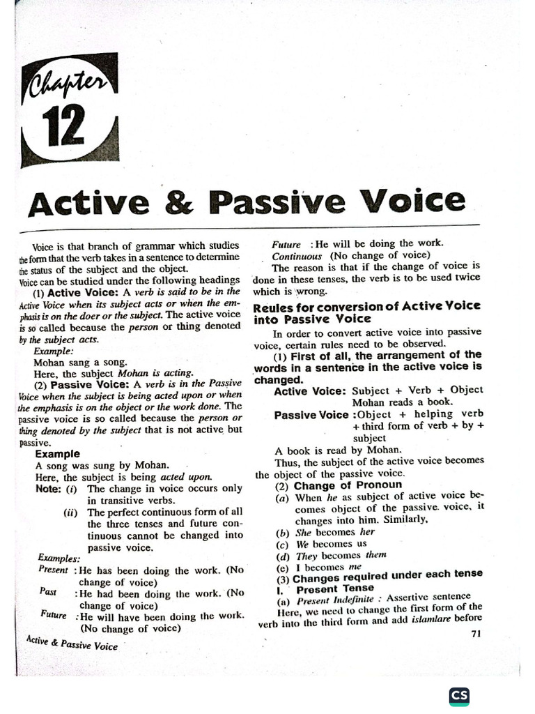 Active and Passive Voice | PDF