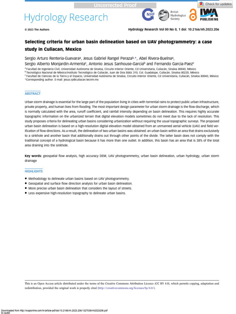 Selecting Criteria For Urban Basin Delineation Bas | PDF | Drainage ...