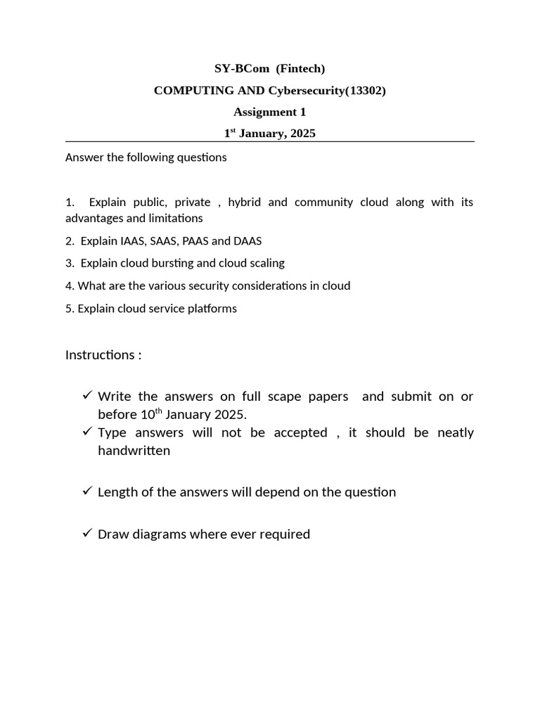 Cloud Assignment 1 2025 | PDF