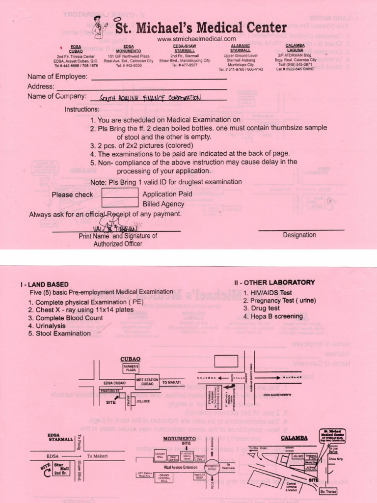 Medical Slip | PDF