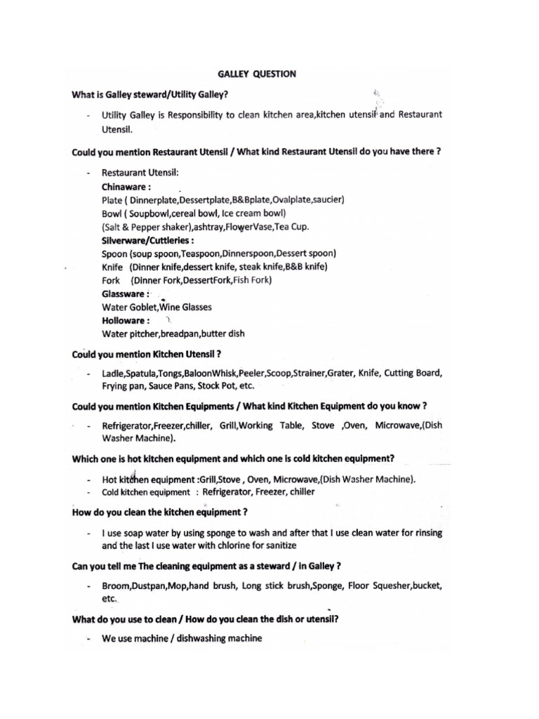 Galley Test | PDF