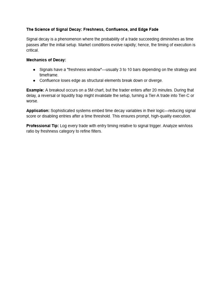 The Science of Signal Decay - Freshness, Confluence, and Edge Fade | PDF