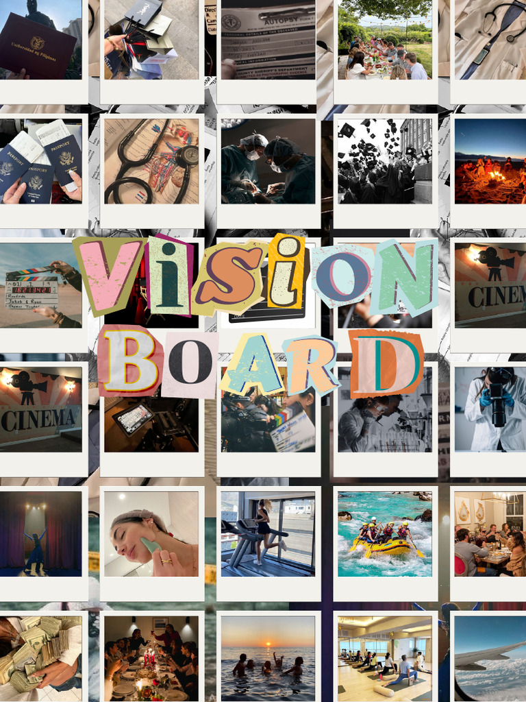 Beige and Brown Vintage Photo Collage A4 Document | PDF