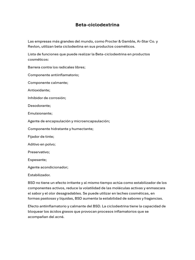 Beta Ciclodextrinas | PDF