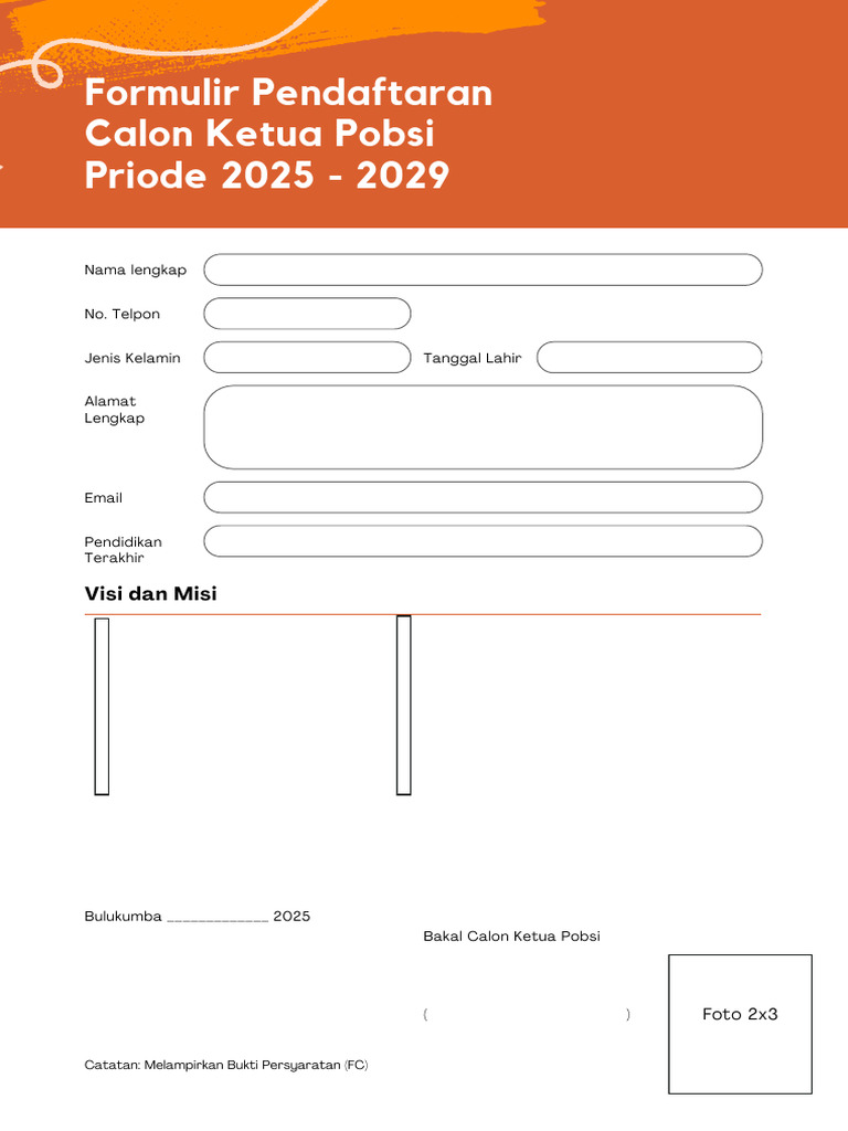 Formulir Pendaftaran Ekstrakurikuler Playful Putih - 20250412 - 025602 - 0000 | PDF