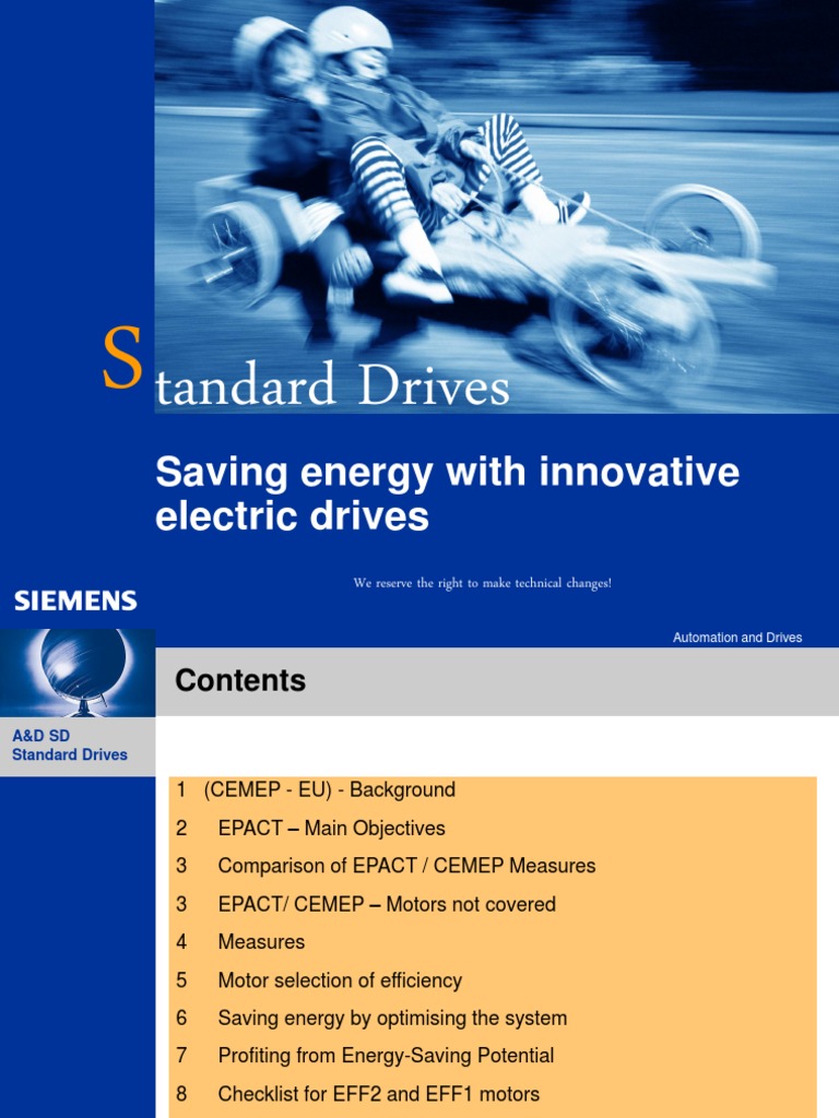 Tandard Drives: Saving Energy With Innovative Electric Drives | PDF ...