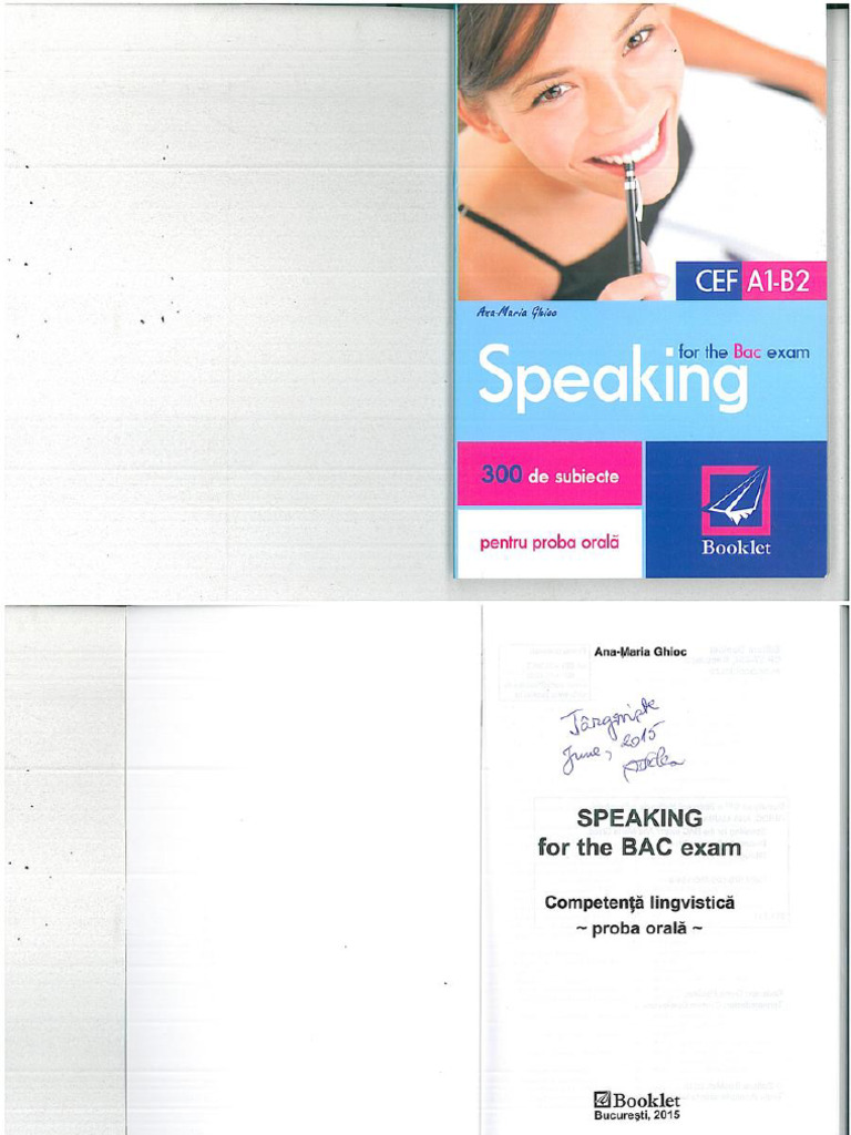 Ana Maria Ghioc - Engleza-Bac Speaking | PDF